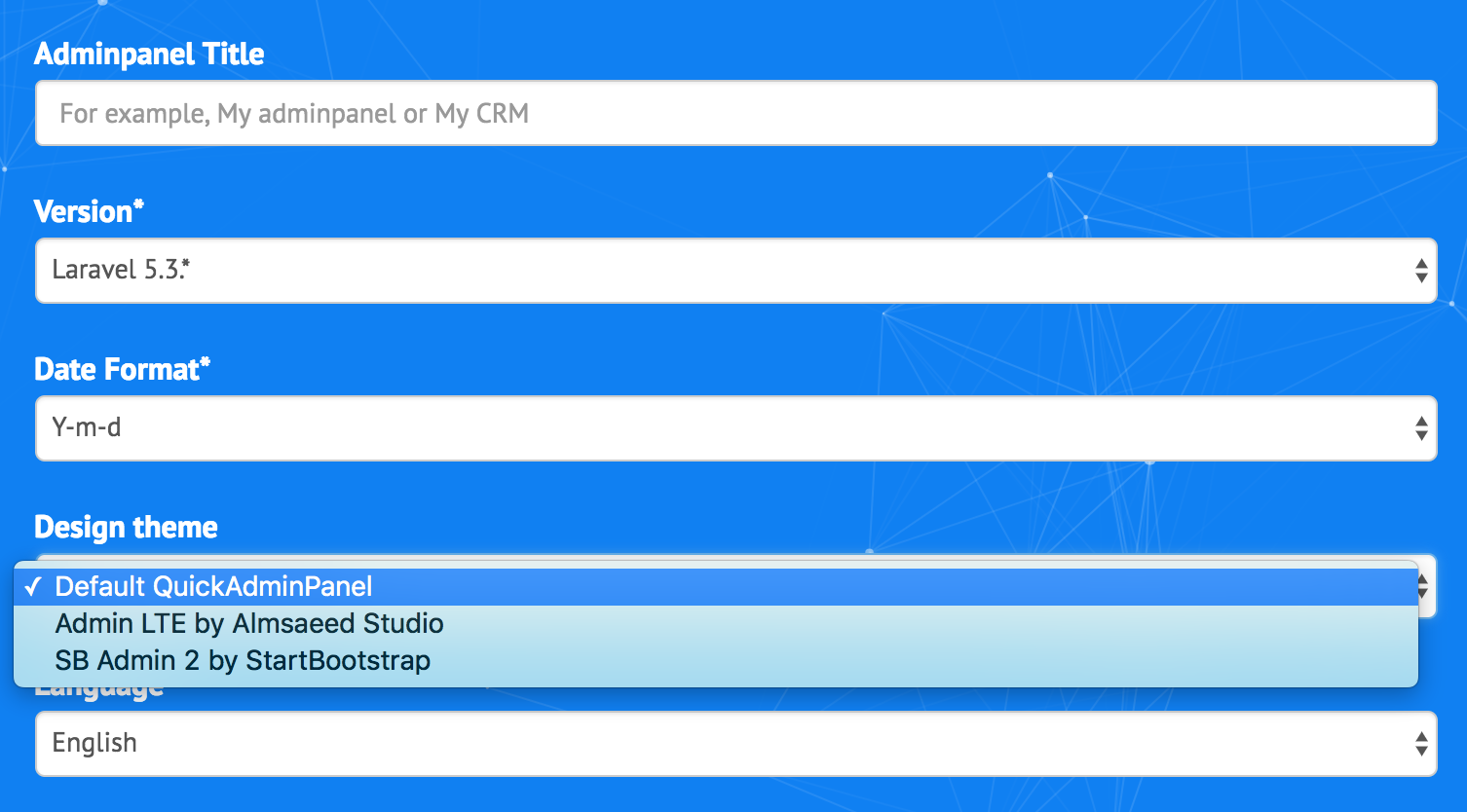 NEW: Choose Your Front-end Theme! – Quick Admin Panel
