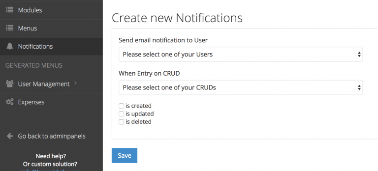 Change Notifications: Get Email on Important Changes – Quick Admin Panel