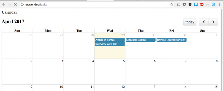 Tasks Calendar with Laravel + FullCalendar + QuickAdminPanel – Quick ...