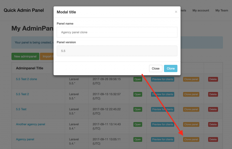 Upgrade to Agency Plan – Quick Admin Panel