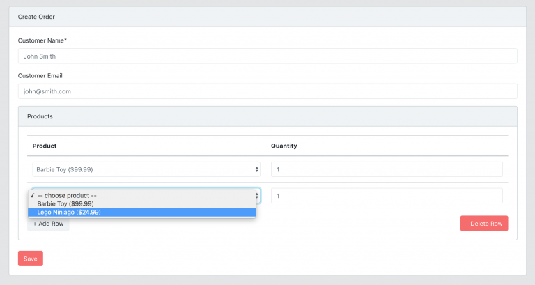 Master-Detail Form in Laravel + jQuery: Create Order With Products – Quick Admin Panel