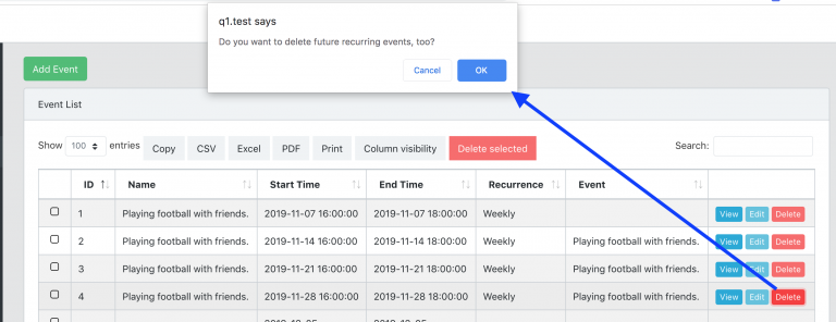 Laravel Fullcalendar Createedit Recurring Events Quick Admin Panel
